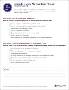 Personal Injury Claim Checklists, Worksheets, and Guides